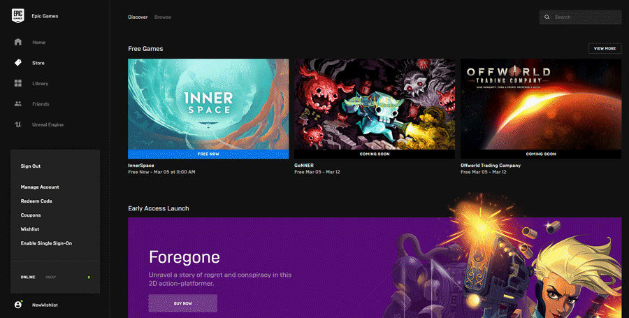 Wishlists are here! - Epic Games Store