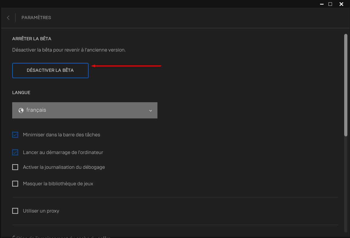Nouvelle version du lanceur Epic Games