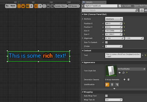 Advanced Text Styling with Rich Text Block - Unreal Engine