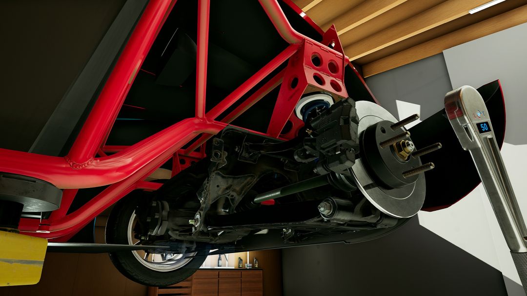 Making realistic repairs in the race car mechanic simulator Wrench ...