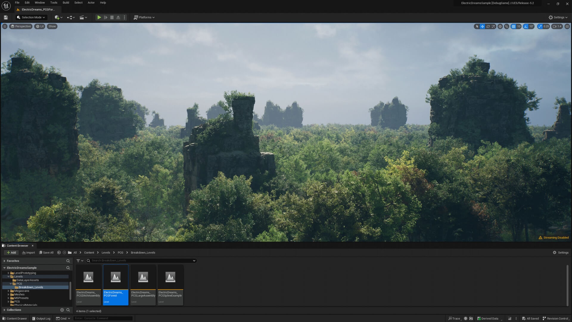 《electric Dreams》环境 Pcg示例项目 Unreal Engine