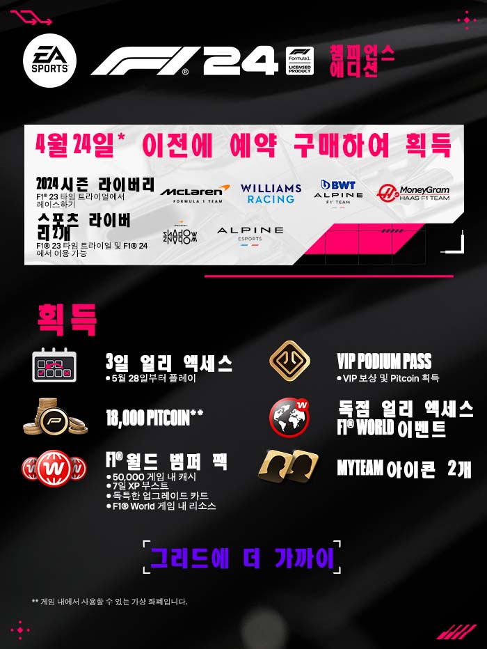 F1® 24 Champions Edition + Limited Time Bonus 사전 구매 및 사전 주문 - Epic ...