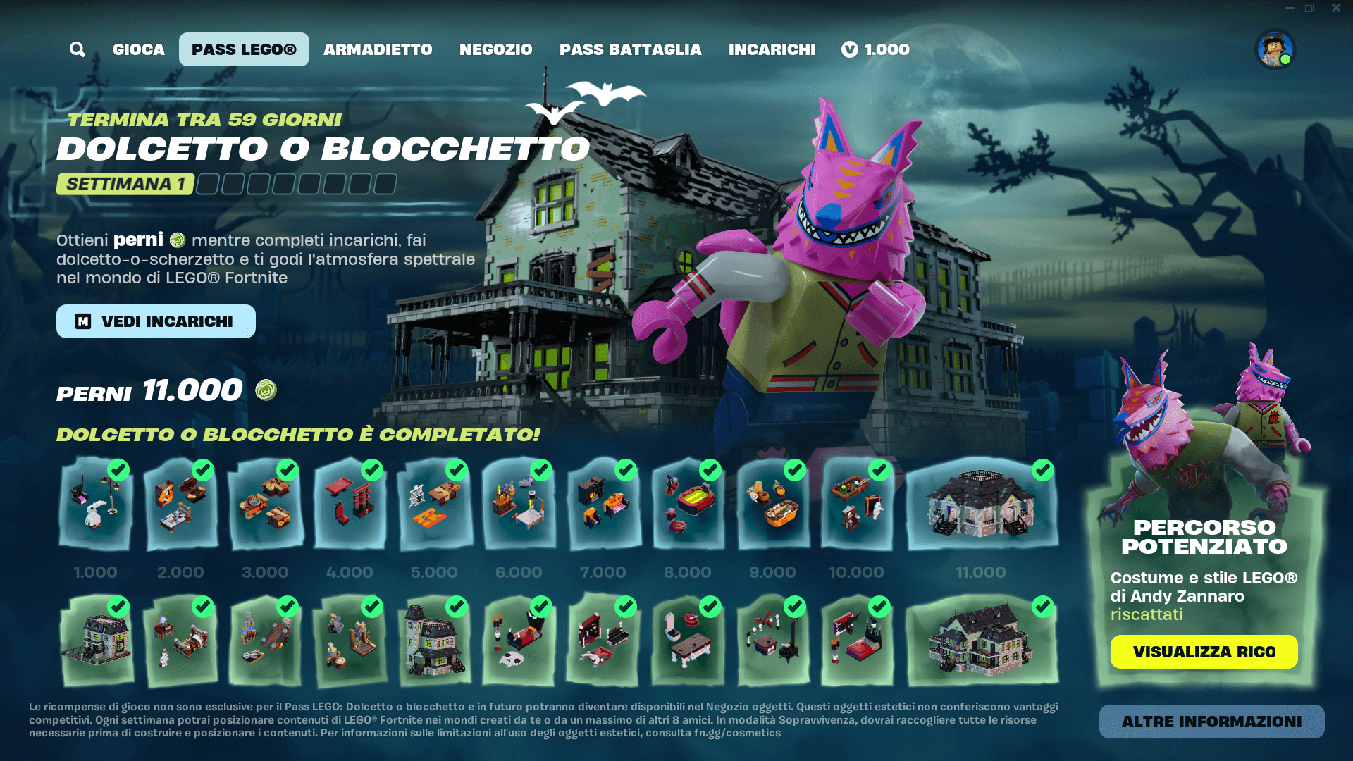 Dolcetto o blocchetto in LEGO Fortnite v31.40!