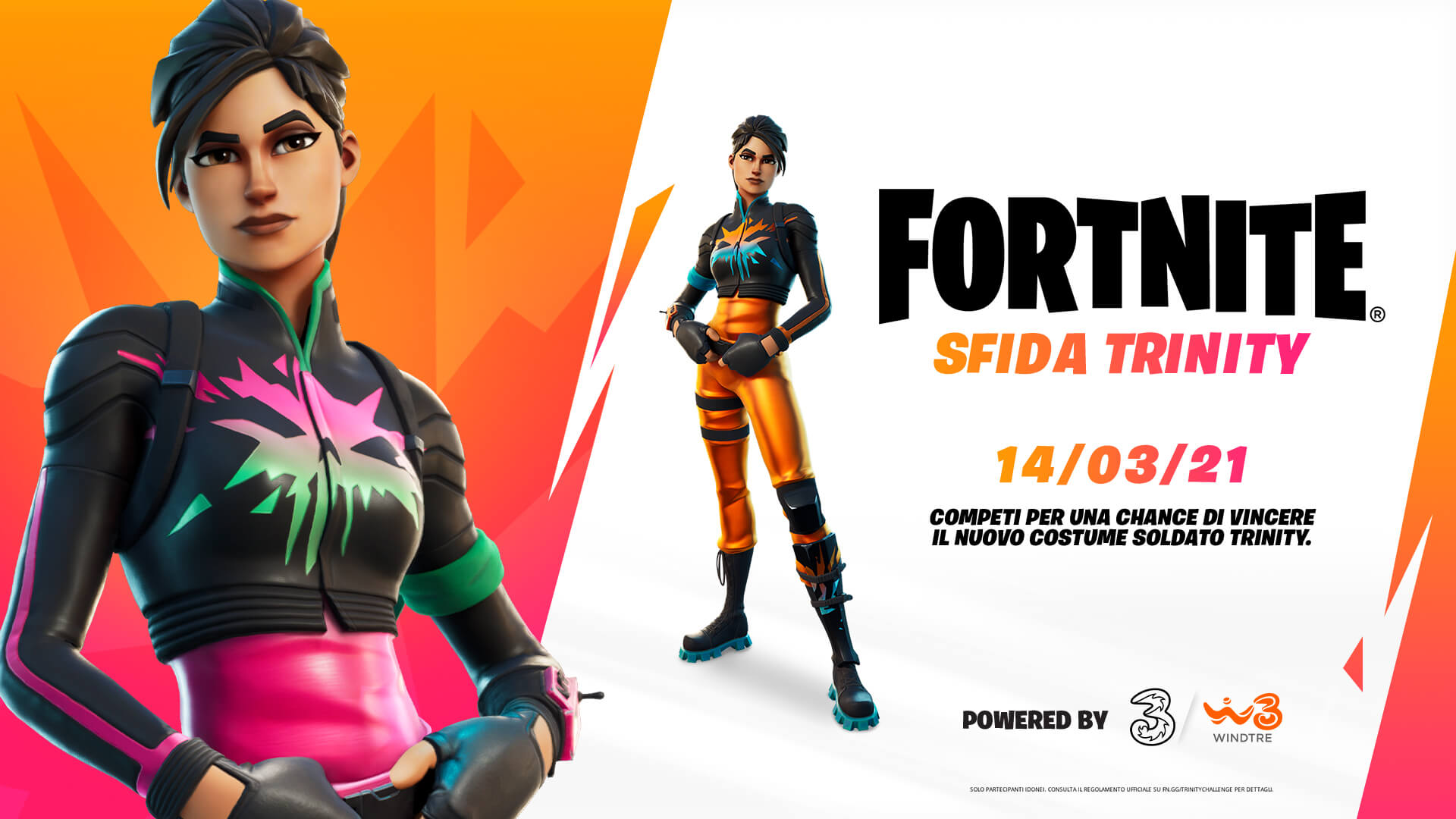 Gareggia nella Sfida Fortnite Trinity EU presentata da Three/WINDTRE!