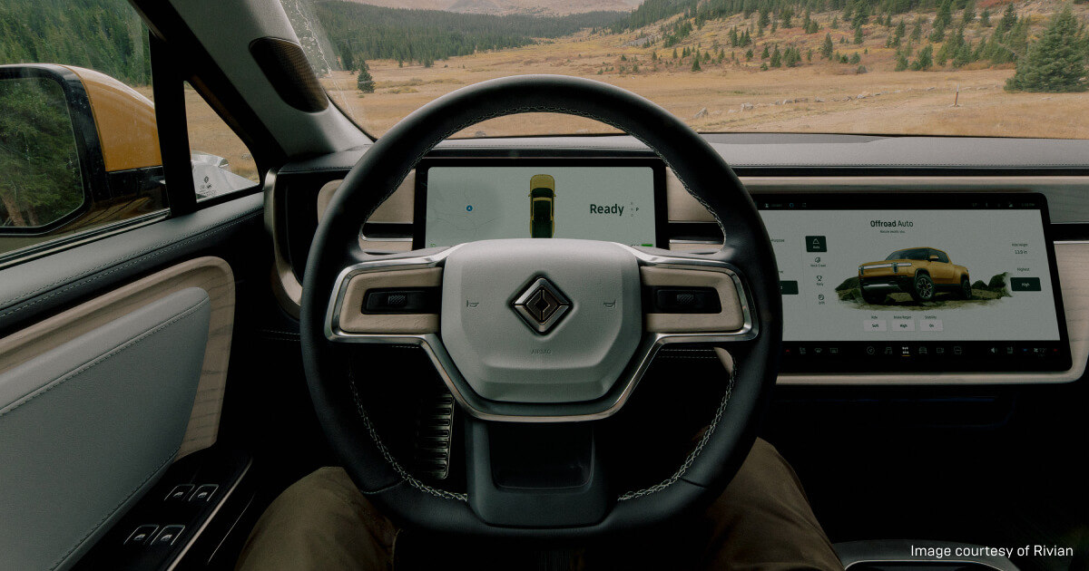 Rivian’s R1T features state-of-the-art HMI, designed, developed, and ...